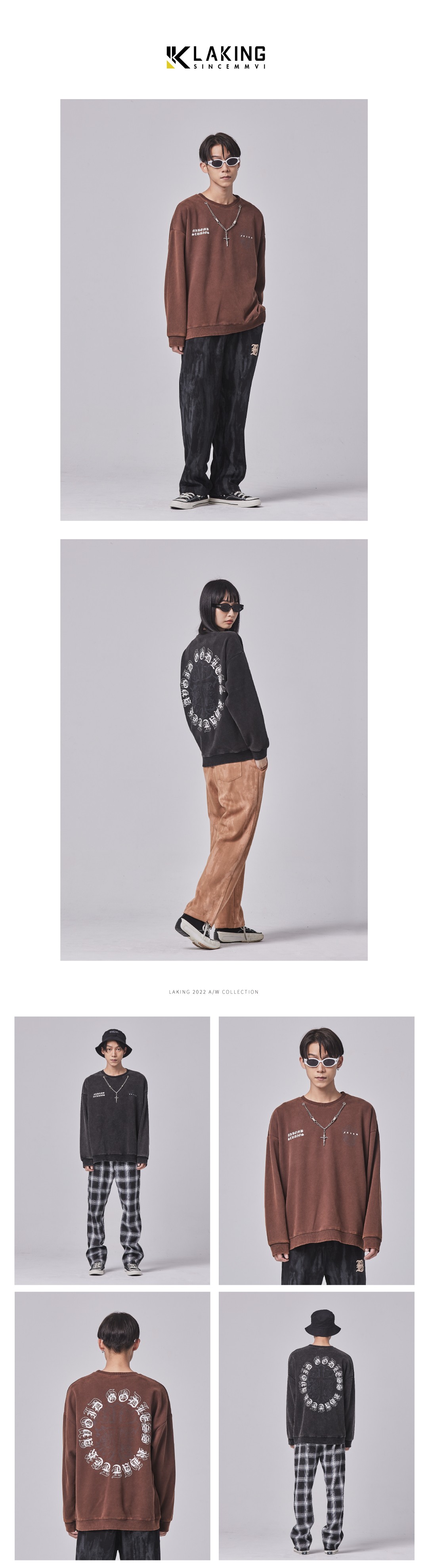 LAKING_附項鍊哥德英文背圖衛衣