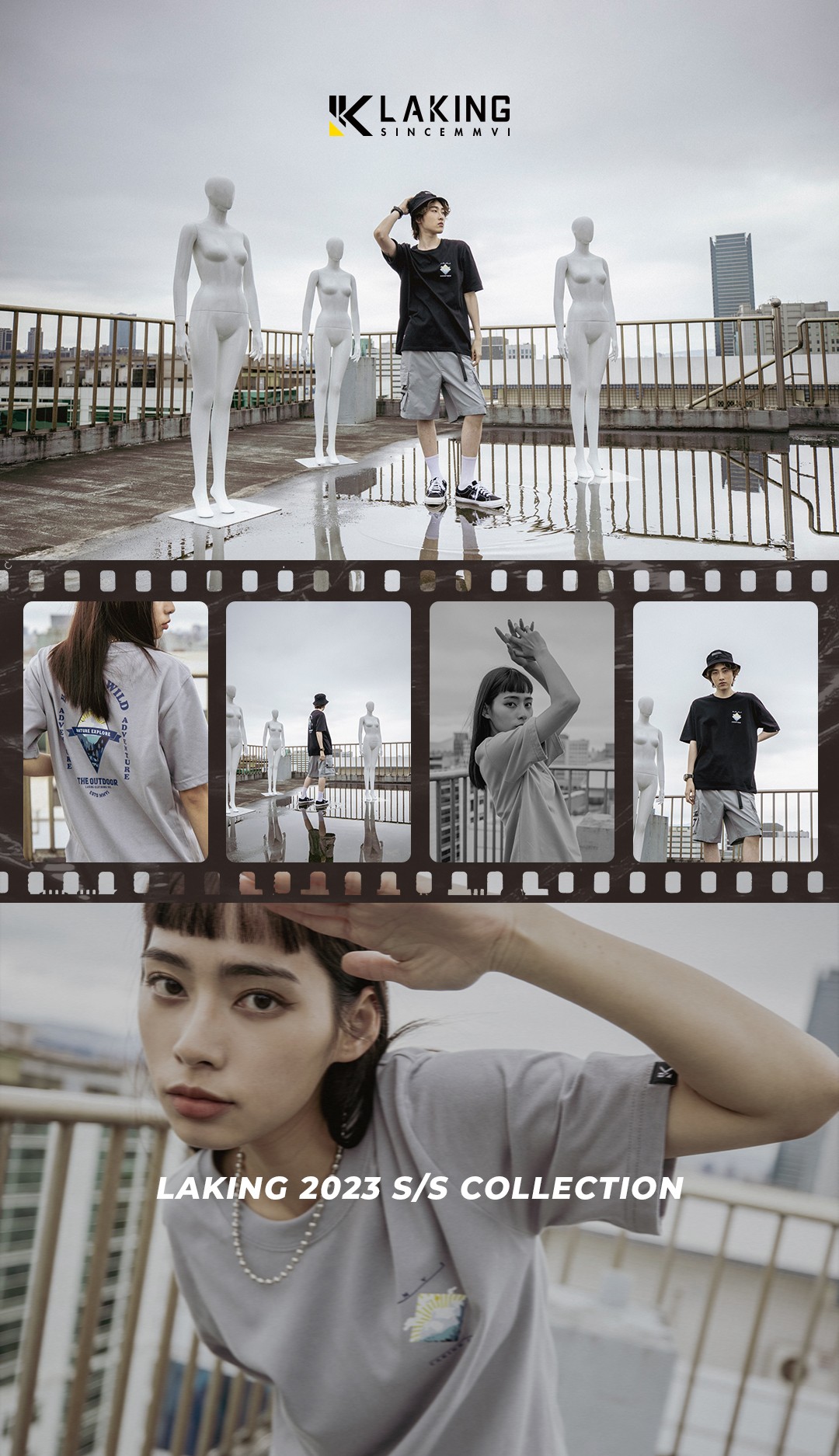 LAKING_菱形山系背圖短T