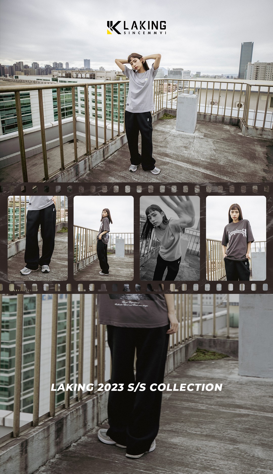 LAKING_素面華夫格寬鬆棉質布長褲