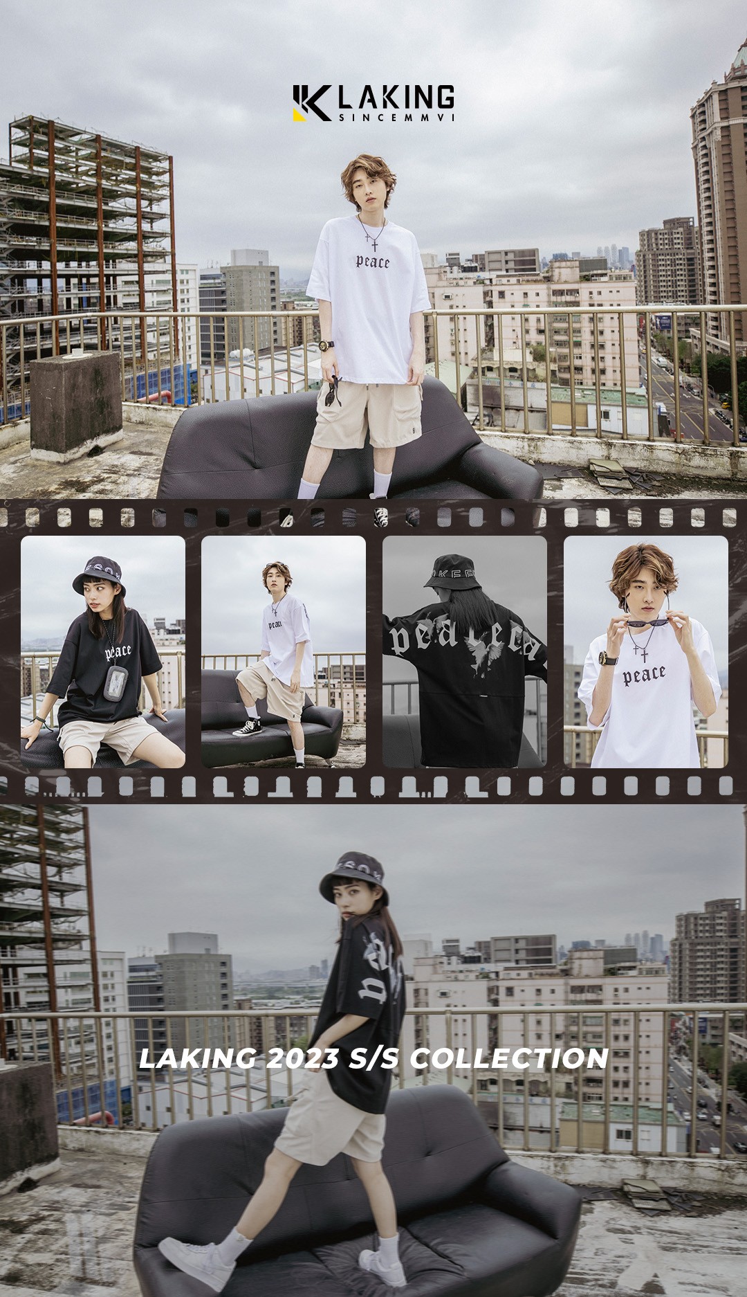 LAKING_PEACE野鶴背圖短T