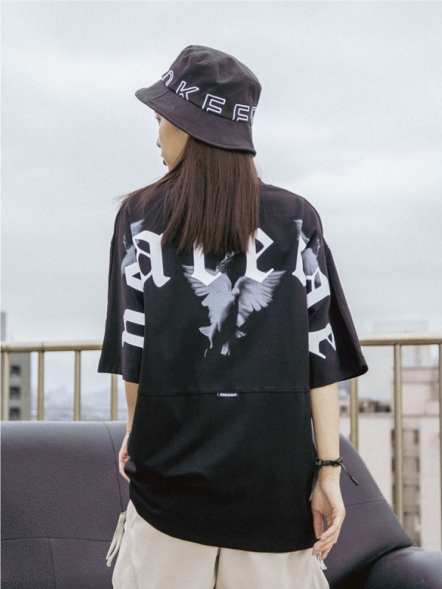 LAKING_PEACE野鶴背圖短T