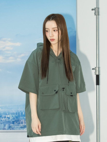 LAKING.LAB-日系造型口袋短帽T