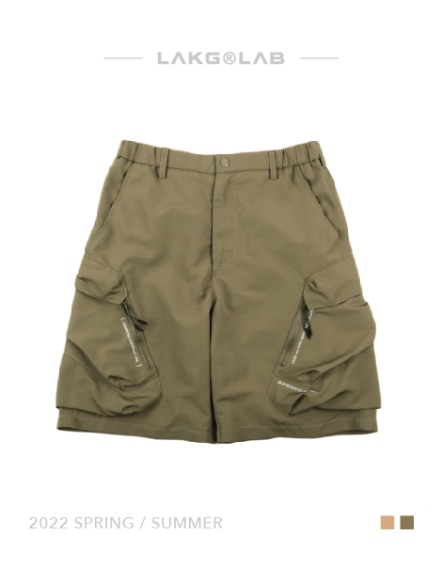 LAKING.LAB-造型雙層口袋工作短褲